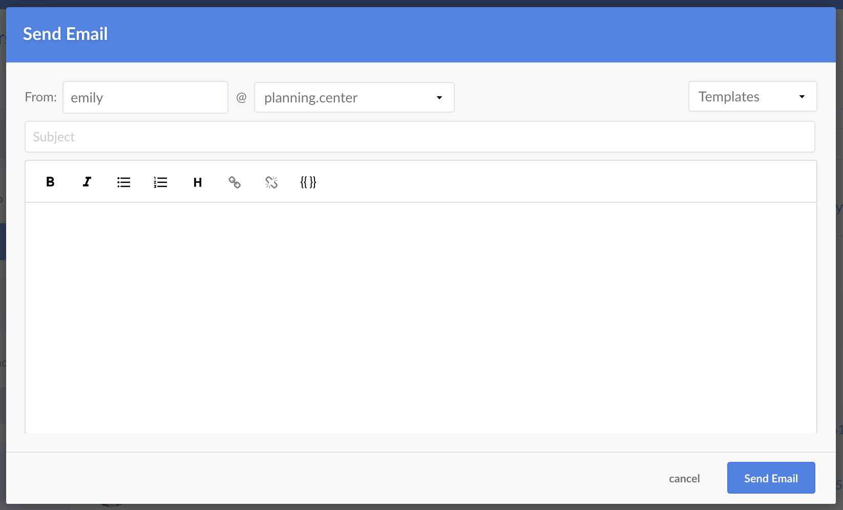 Email Templates In Lists Planning Center